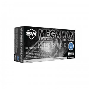 Megaman N66088 Absorbent-Lined Disposable Nitrile Gloves (Box of 50 ...